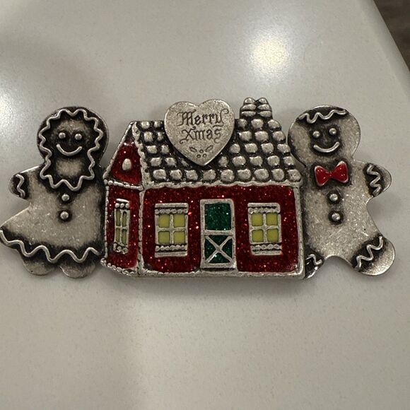 Unbranded | Jewelry | Gingerbread House With Gingerbread Man Lady Red ...